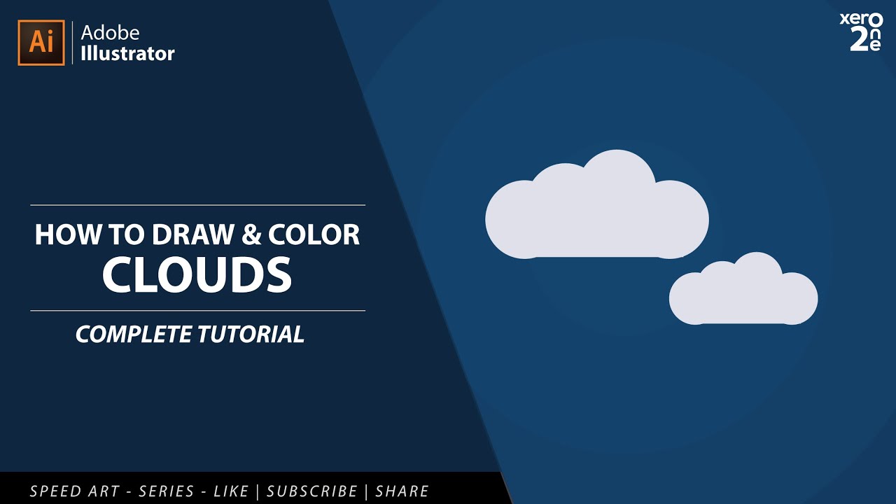 [Speed Art] Cloud Icon flat design | Adobe Illustrator 2020 Tutorials | Illustration tutorial