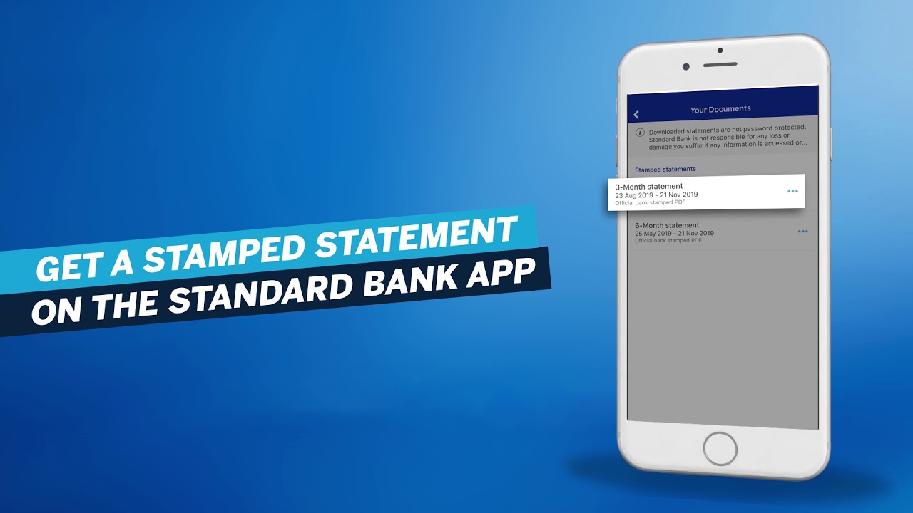 Standard Bank | Business Banking | Self Service |  Get a stamped statement