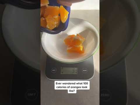 What 100 calories of oranges look like #shorts #calories #orange