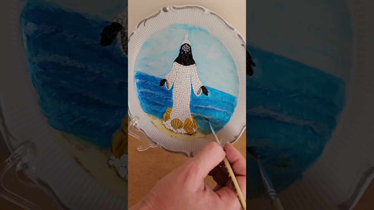 Arte linda criada especialmente para presentear a filha de Iemanjá Sobá! #art #painting #pontilhismo