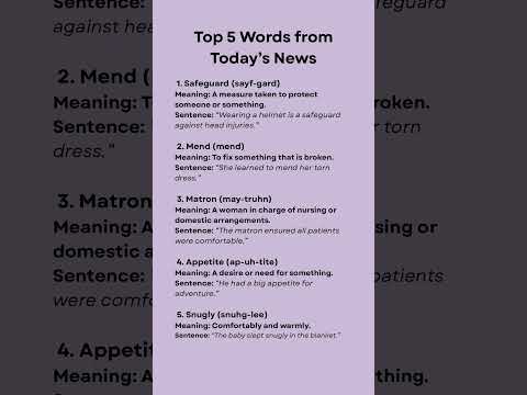 📣 Top 5 English Words from Today’s News for Aspirants | #learnenglish #englishvocabulary #ytshorts