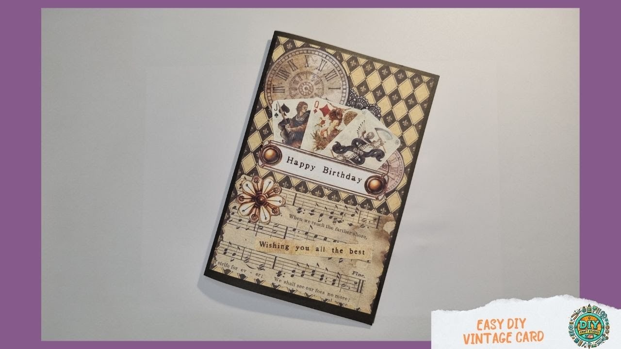 Create a Easy Vintage Birthday Card | DIY with Free Printable Links!