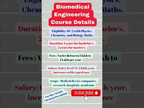 Biomedical Engineering Course Details|Eligibility,Fees,Salary,Scope #youtubeshorts #viral #shorts