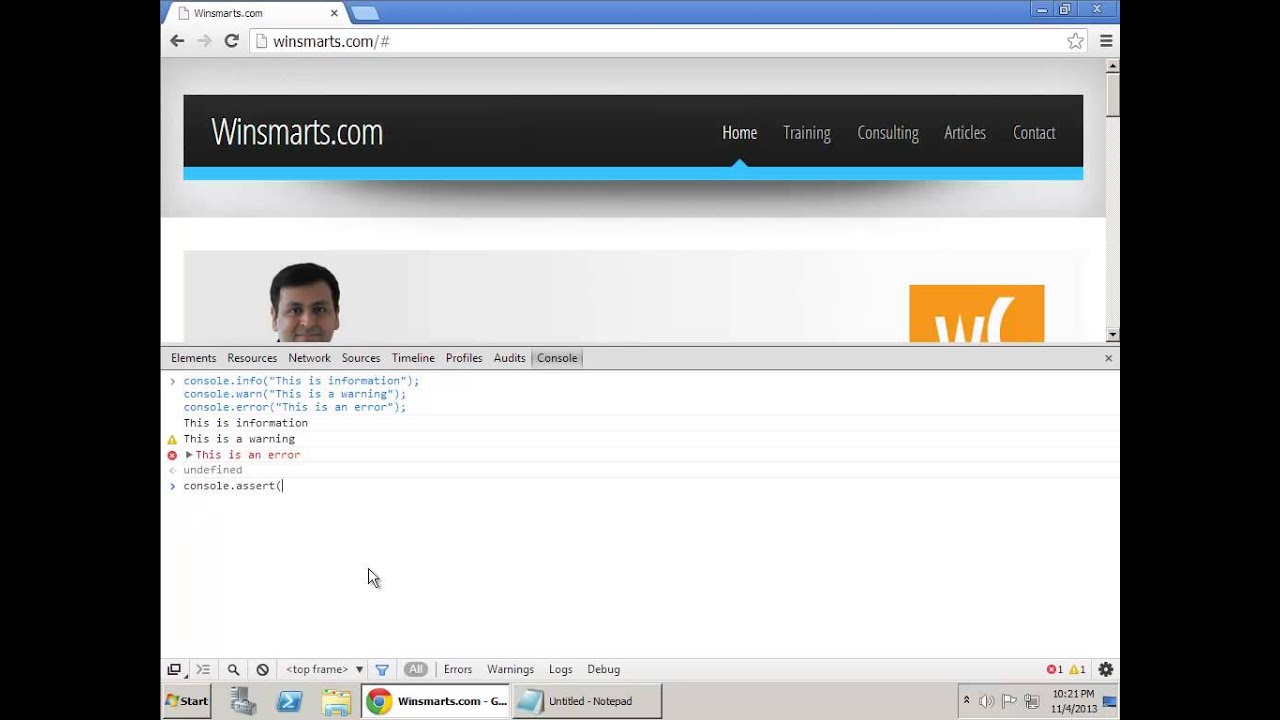 JavaScript Tip: Info, Error, Warn and Assert