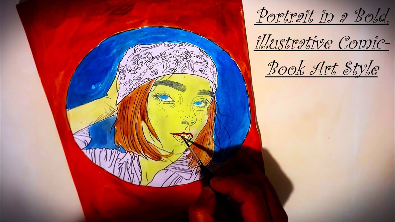 Portrait in a Bold, illustrative Comic Book Art Style
