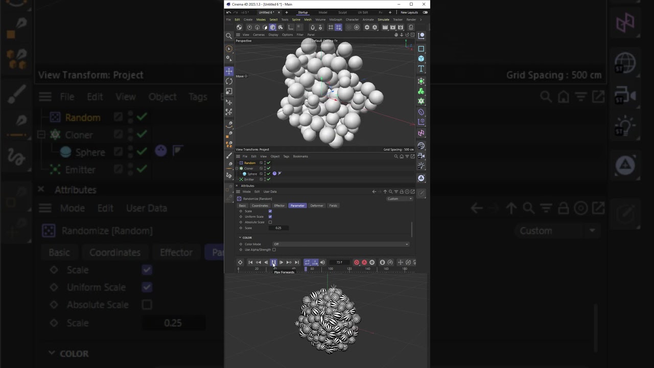 C4D Dynamic Emitter Particles Simulation Tutorial