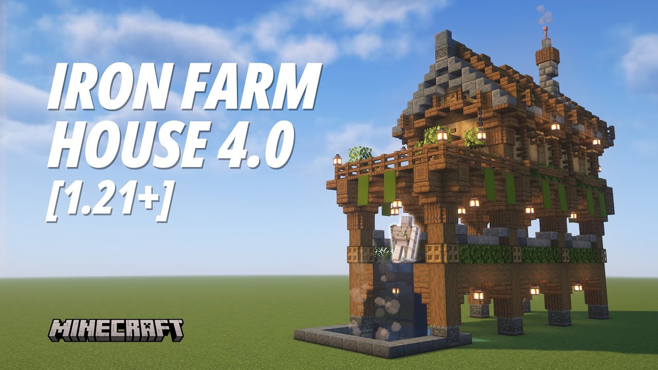 Iron Farm House 4.0 Tutorial [Aesthetic Farm] [Java/Bedrock Edition] [1 ...