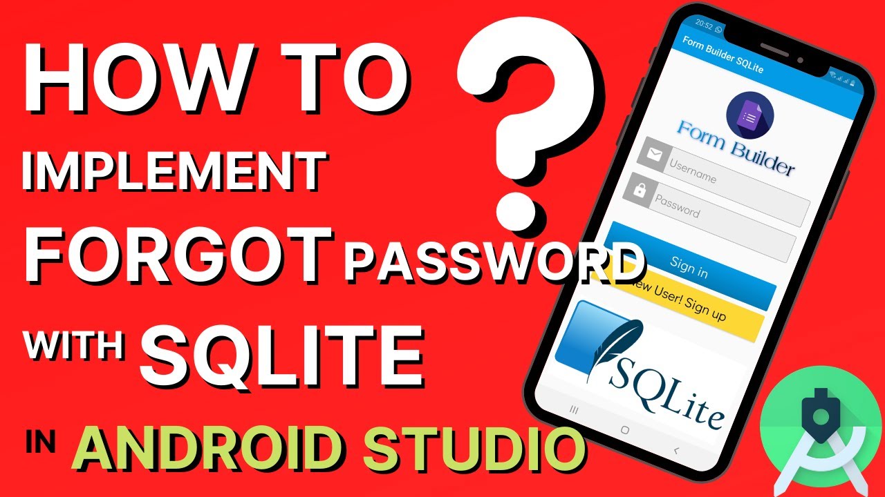 SQlite Android Studio tutorial. Forgot Password in Login and Register Form SQLite
