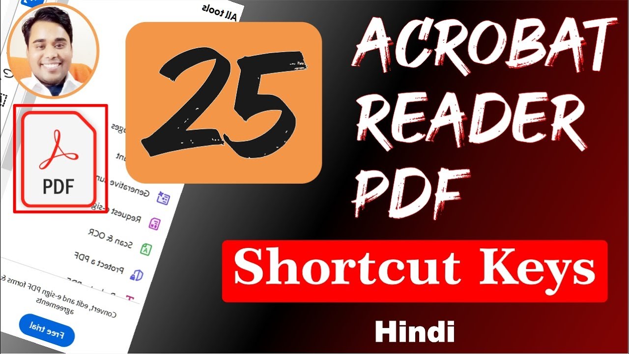 25 PDF use full acrobat reader shotcut keys | Shortcut keys pdf file