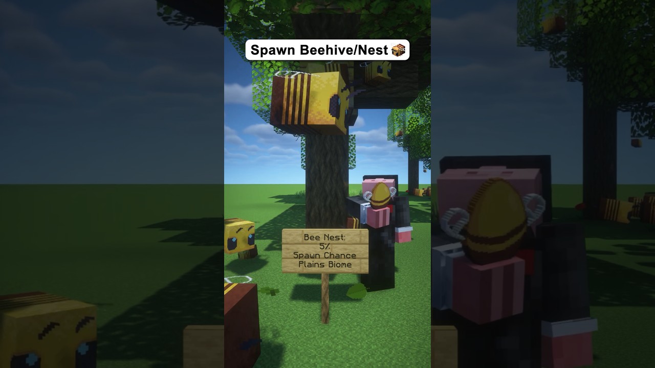 Minecraft 101: How to Spawn a Beehive - Bee Nest Tutorial #minecraft