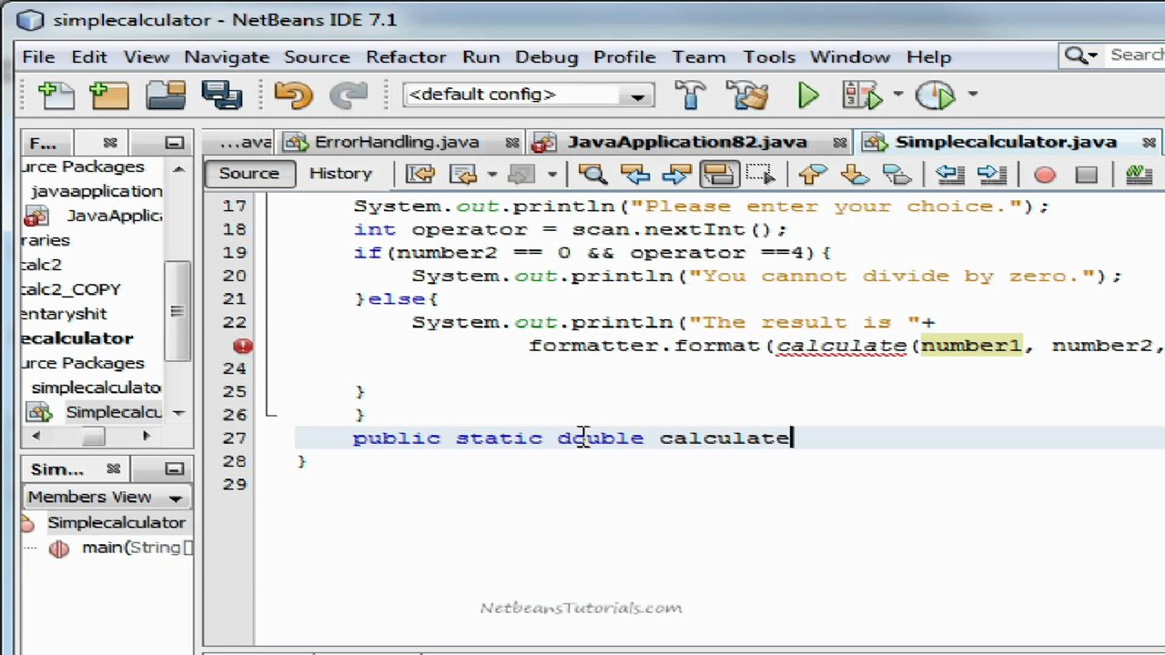 Java tutorial - Simple calculator using output window