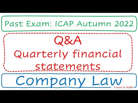 Q&A Quarterly financial statements (ICAP Autumn 2022) | Company Law (CL316)