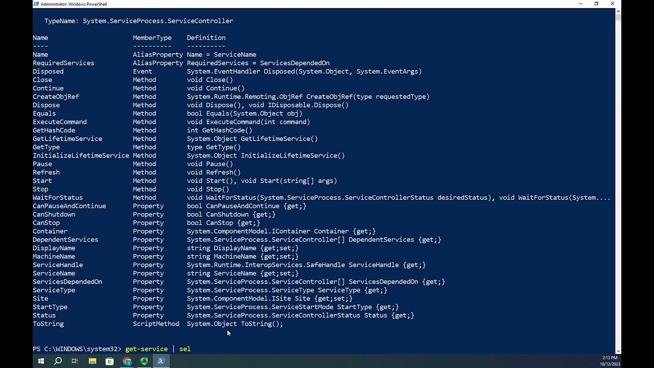 Displaying object properties with Select-Object