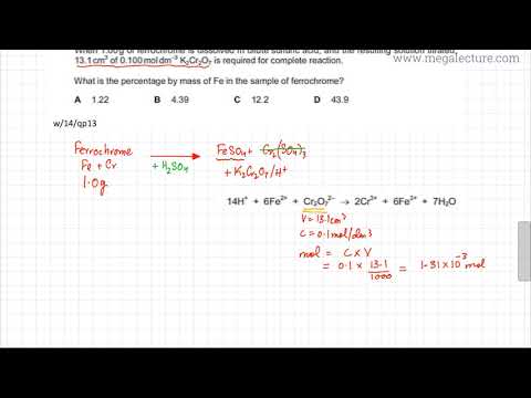 8 - 9701_w14_qp_13 : Moles and Solutions