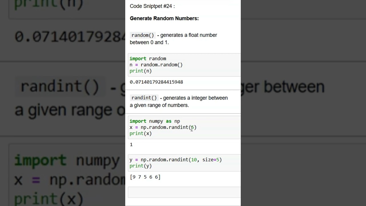 How to Generate Random Numbers in Python #shorts  #pythonlearning #coding #trending #randomnumbers