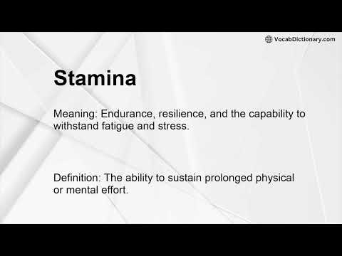 Stamina Meaning