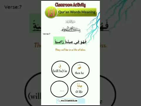 V 7 Surah Al QARIA word byword meanings and Translation In English