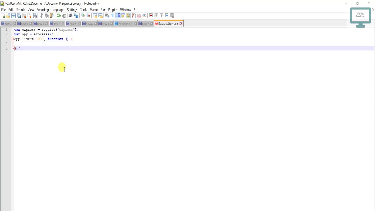 5.Create Server using Express