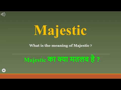 Majestic meaning in Hindi | Majestic ka kya matlab hota hai | daily use English words