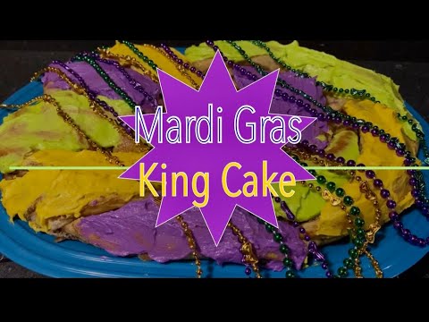 Mardi Gras King Cake With Cream Cheese Filling