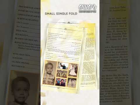 Darlene Yvette Wynn Funeral Program Design - Small Single Fold