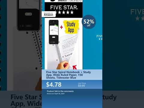 Five Star Spiral Notebook + Study App, Wide Ruled Paper, 150 Sheets, Tidewater Blue