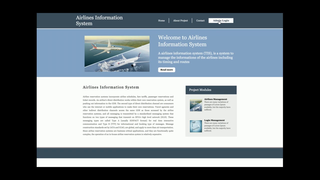 Airlines Information System | Python Django Project Tutorial
