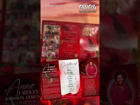 Anne Carolyn Johnson James Funeral Program Design - Large Trifold