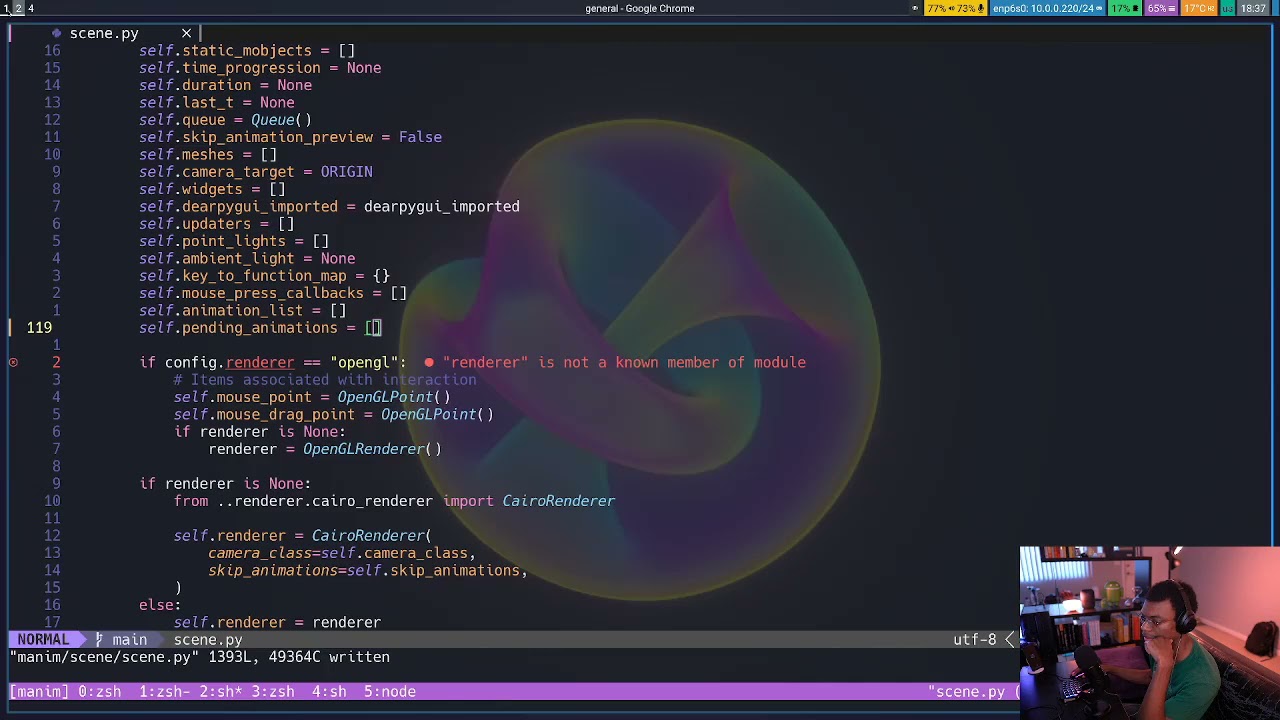 Web manim animations + editor