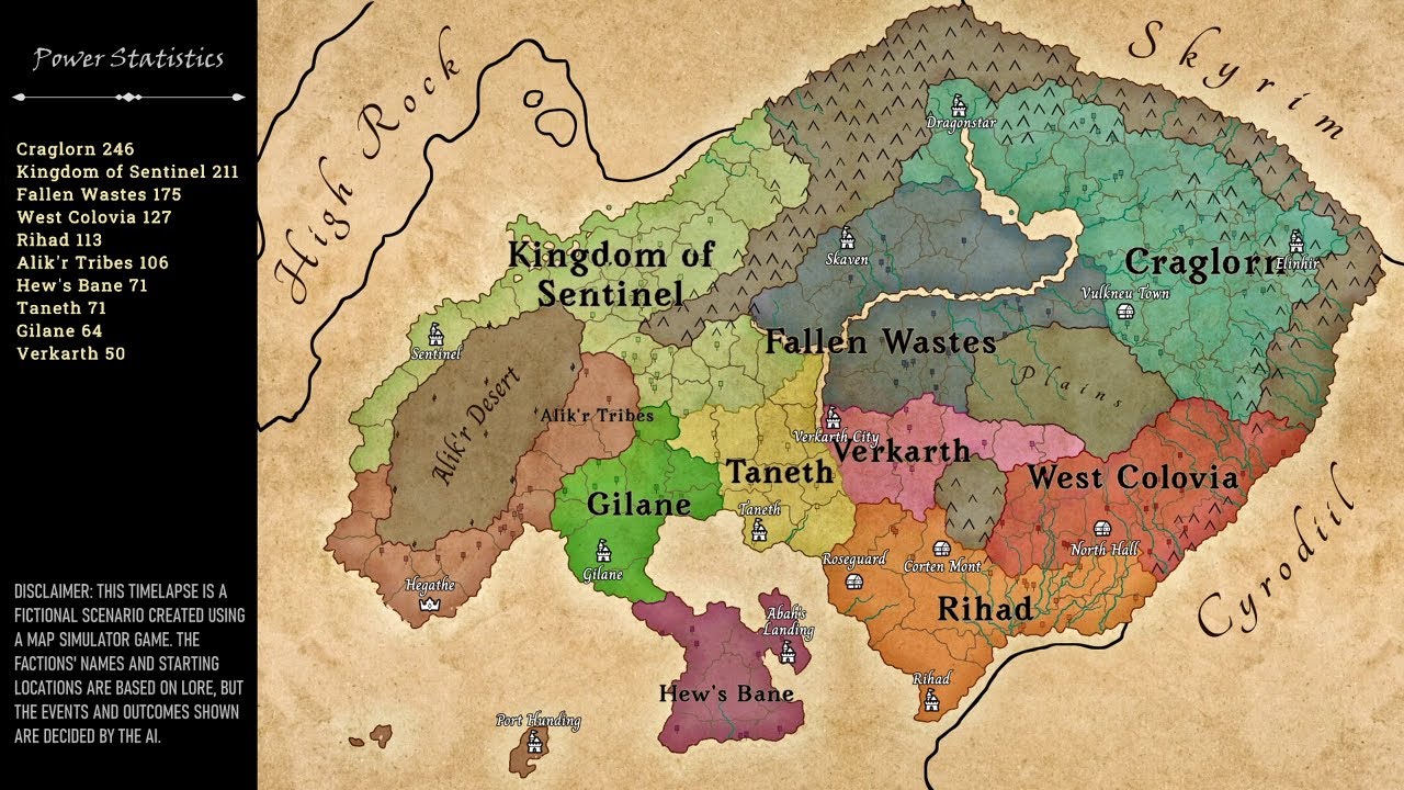 Fantasy Map Simulator: Hammerfell | Timelapse