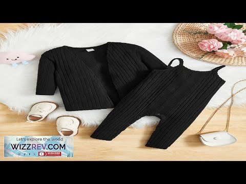 SHEIN 2pcs Baby Girl Knitted Solid Color Jumpsuit & Cardigan Set Review