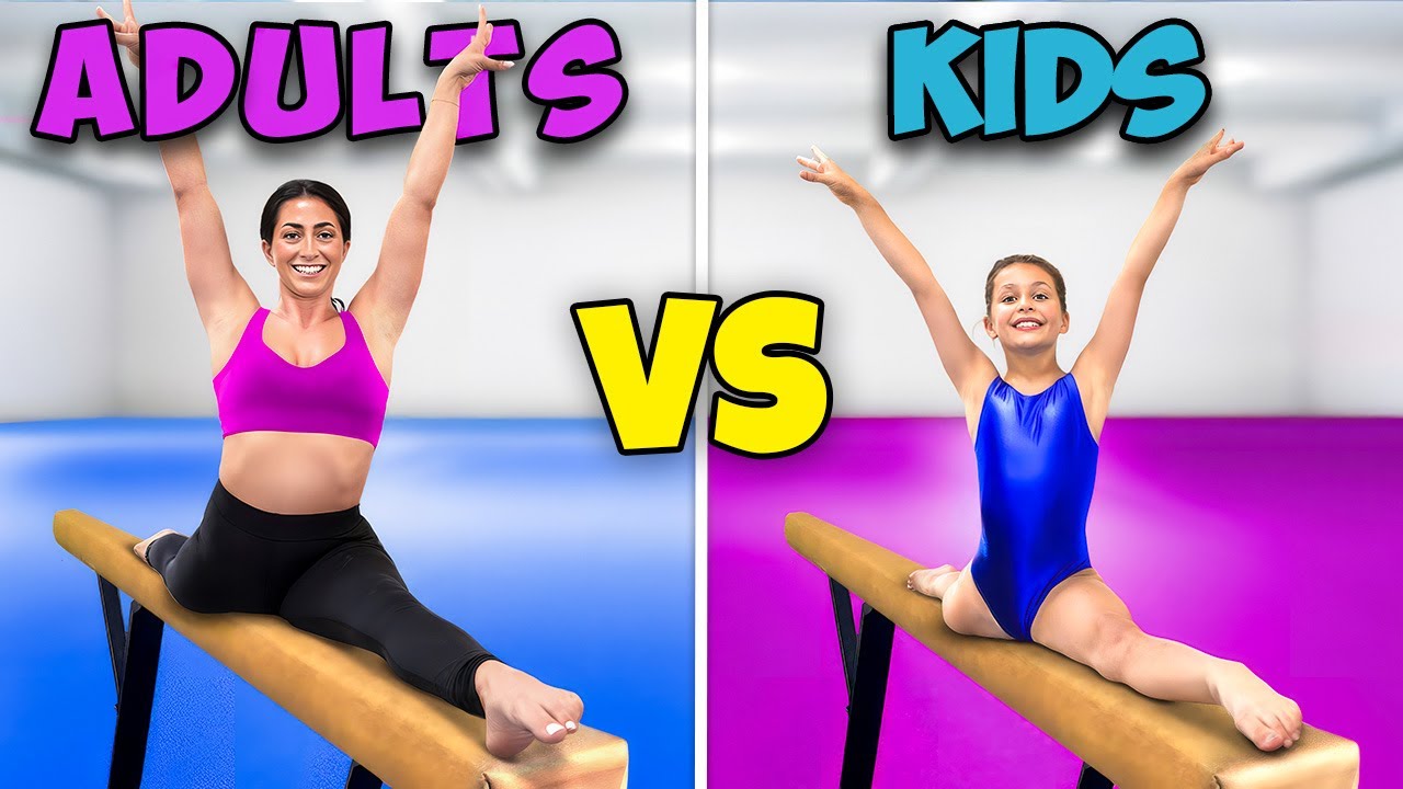 KIDS vs ADULTS Gymnastics Challenge!