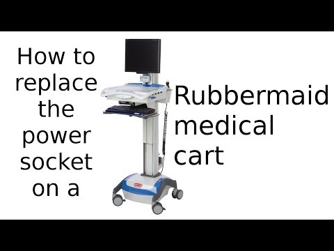 How to replace a power socket on a Rubbermaid medical computer cart