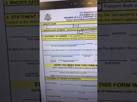 How to get a passport consent form filled out for a minor