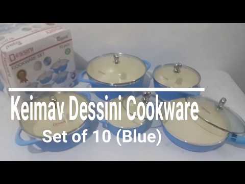Keimav Dessini Cookware Set of 10 (Blue)