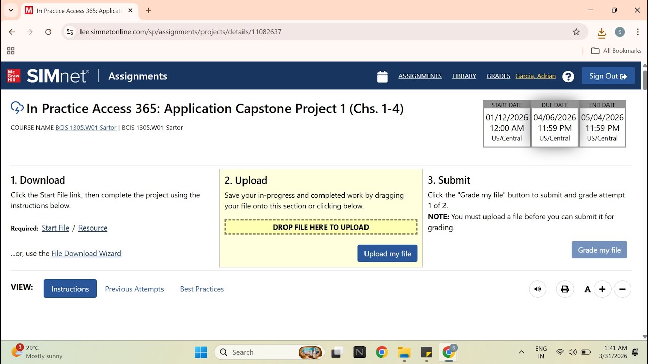 In Practice Access 365: Application Capstone Project 1 (Chs. 1-4)