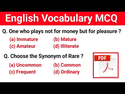 English vocabulary Important MCQ | Important English questions for all competitive exam