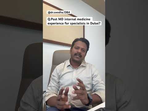 How many years for MD internal medicine to work as specialist in Dubai?