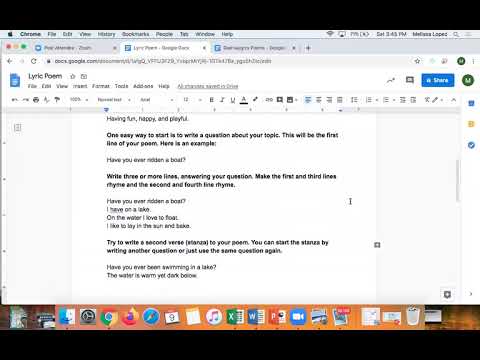 Lyric poem example