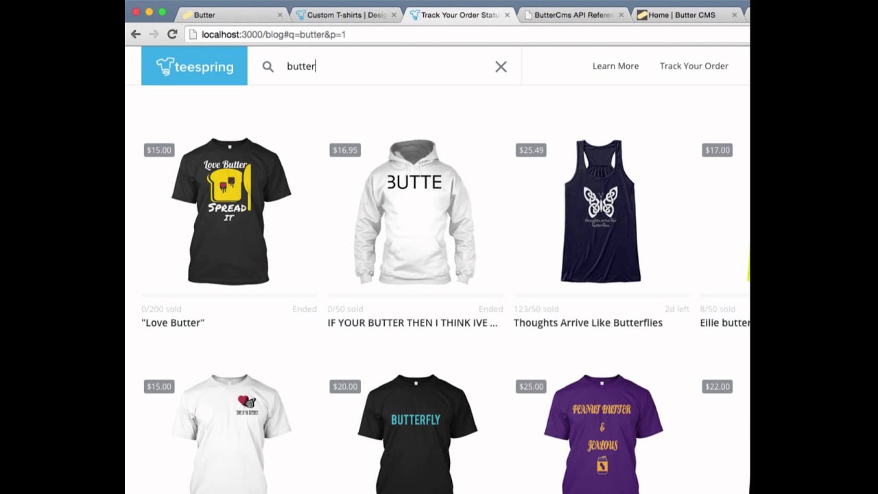 Building a blog for TeeSpring.com using Butter