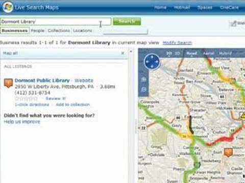 Get driving directions with Live Search