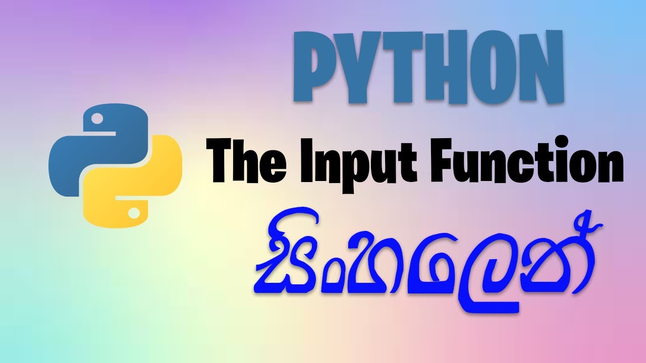 The Input Function | Python Tutorial for Beginners with Examples in Sinhala