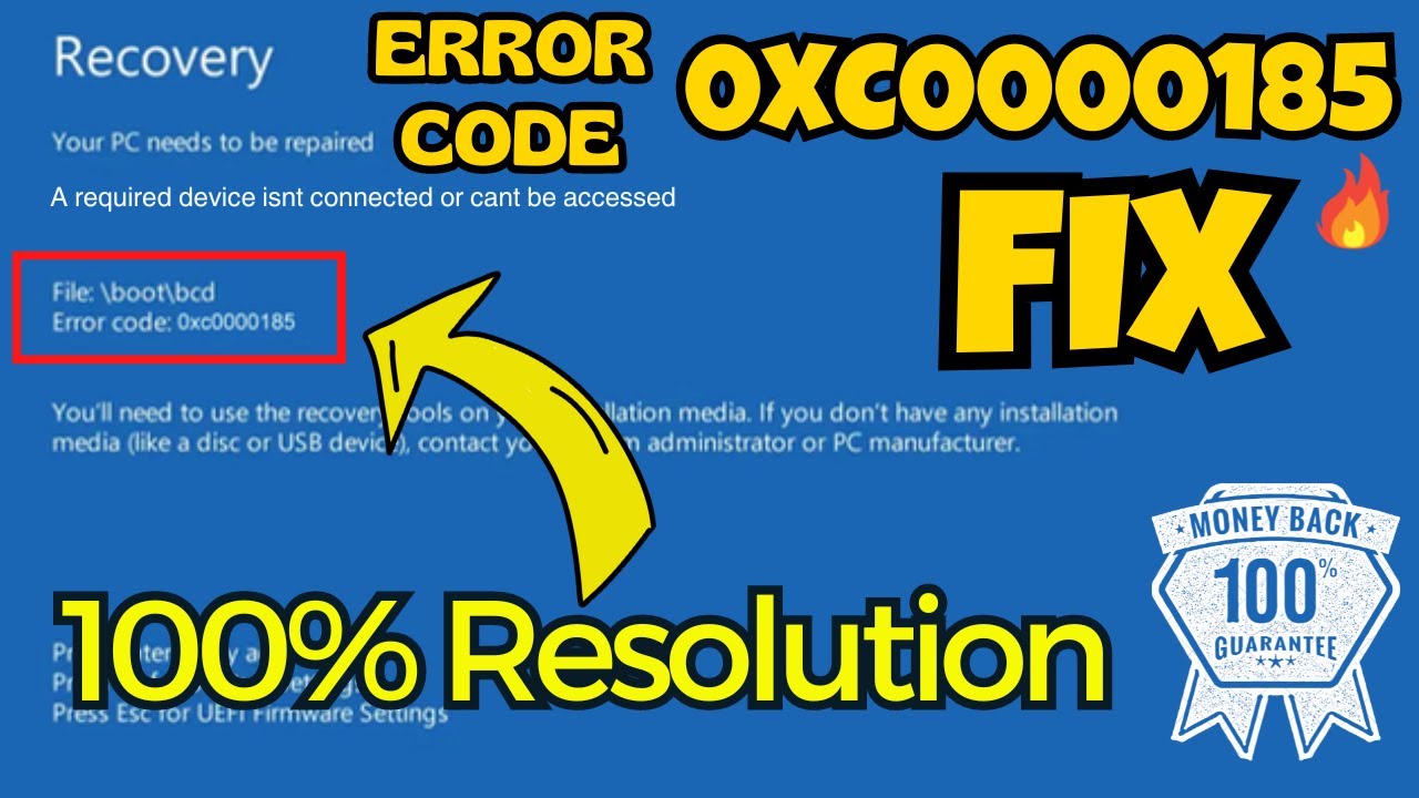 BSOD Error code 0xc0000185 A required device isnt connected or cant be accessed Fix