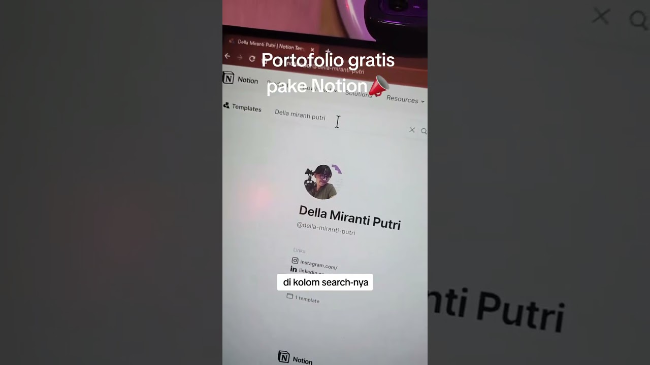 Create a free and easy portfolio using notion📣#notiontutorial #createportfolio #derelaaa