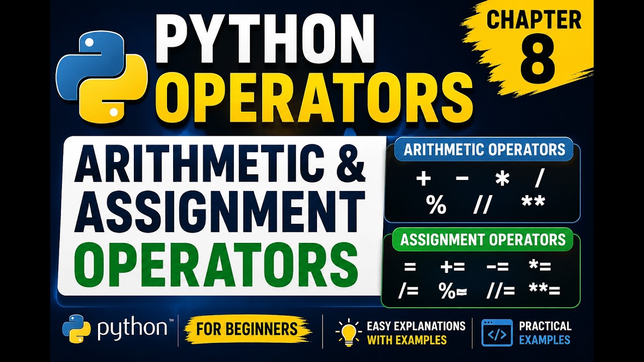 Python Operators Chapter 8 | Arithmetic & Assignment Operators Explained