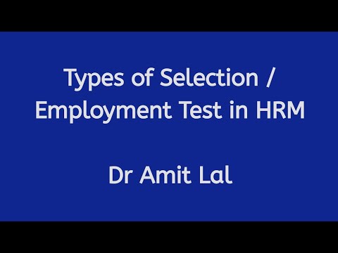 Types of SelectionEmployment Tests in HRM Video Lecture - Crash Course ...