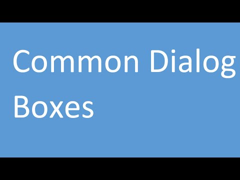 Common Dialog Boxes