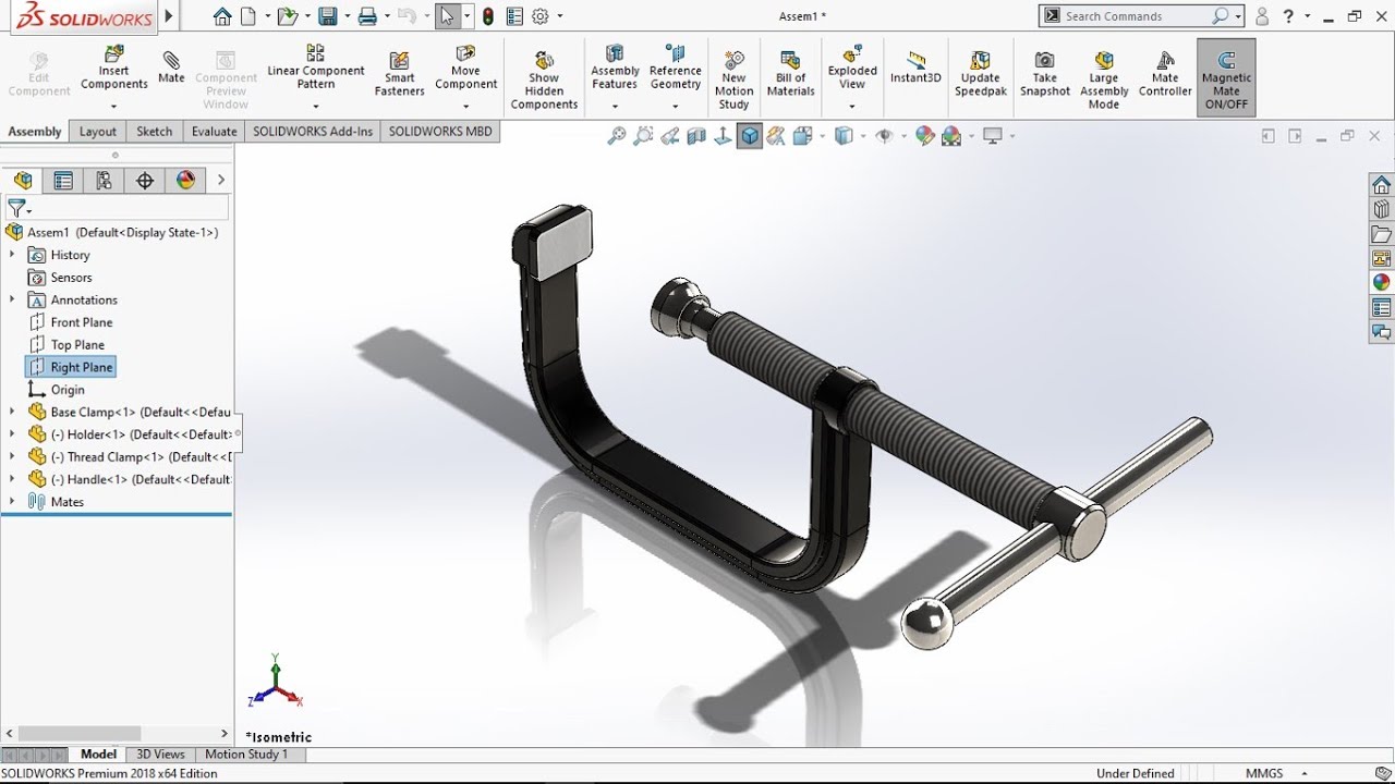Design a C - Clamp Use Solidworks