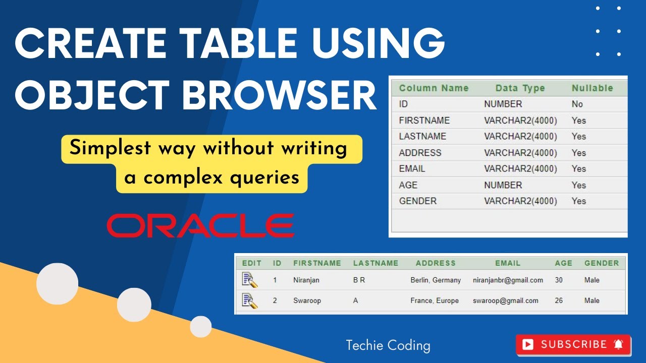 How to Create Table Using Object Browser in Oracle Database 10g XE #oracledatabase