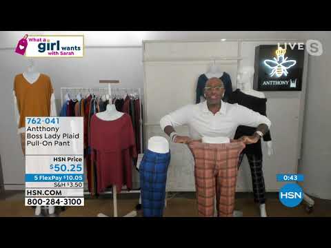 Antthony Boss Lady Plaid PullOn Pant